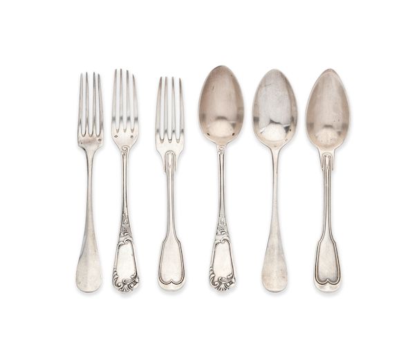 Bonhams : A group of French silver flatware various dates and makers ...