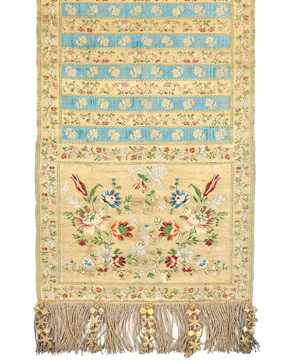 Bonhams : A Safavid style silk and metal thread sash Poland or France ...