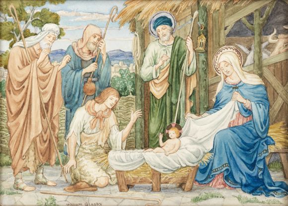 Bonhams : William Glasby (British, 1863-1941) Three nativity studies ...