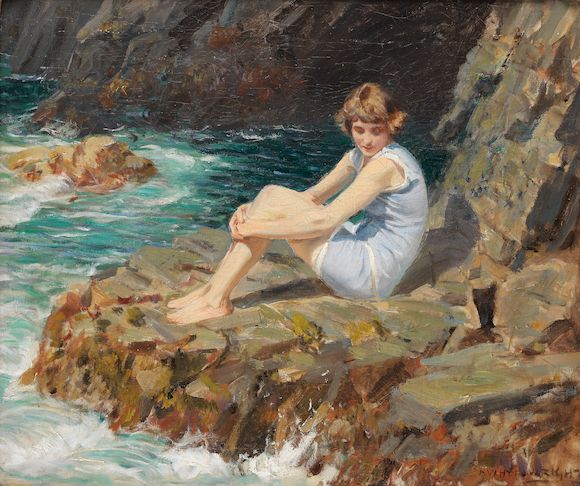 Bonhams : Rowland Wheelwright (British, 1870-1955) The bather