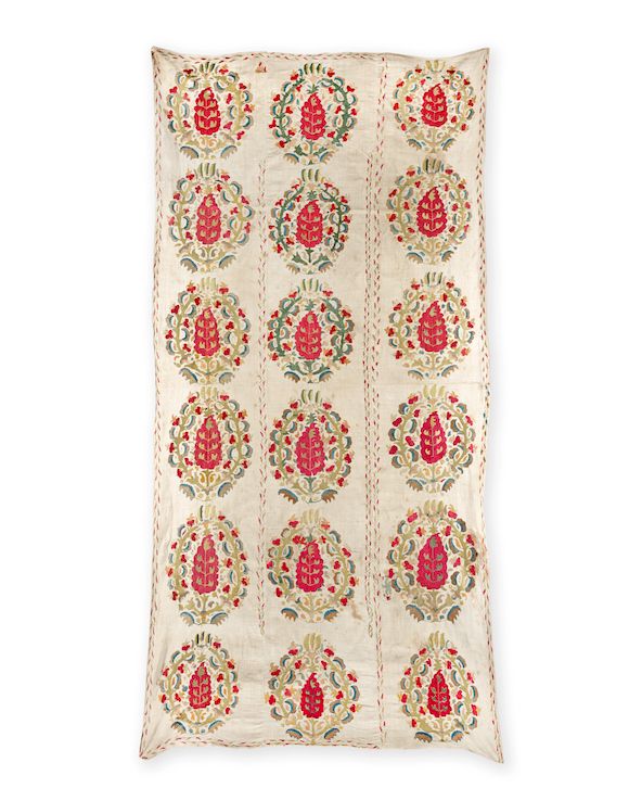 Bonhams : An Ottoman silk embroidered linen panel Turkey or the Greek ...