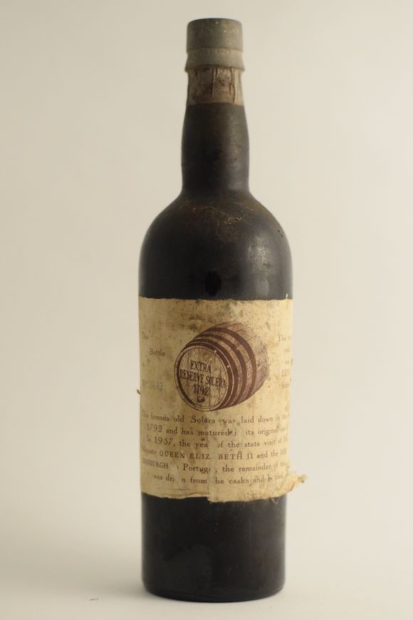 Bonhams : Extra Reserve Solera Madeira 1792, No. 1227 of a total of ...