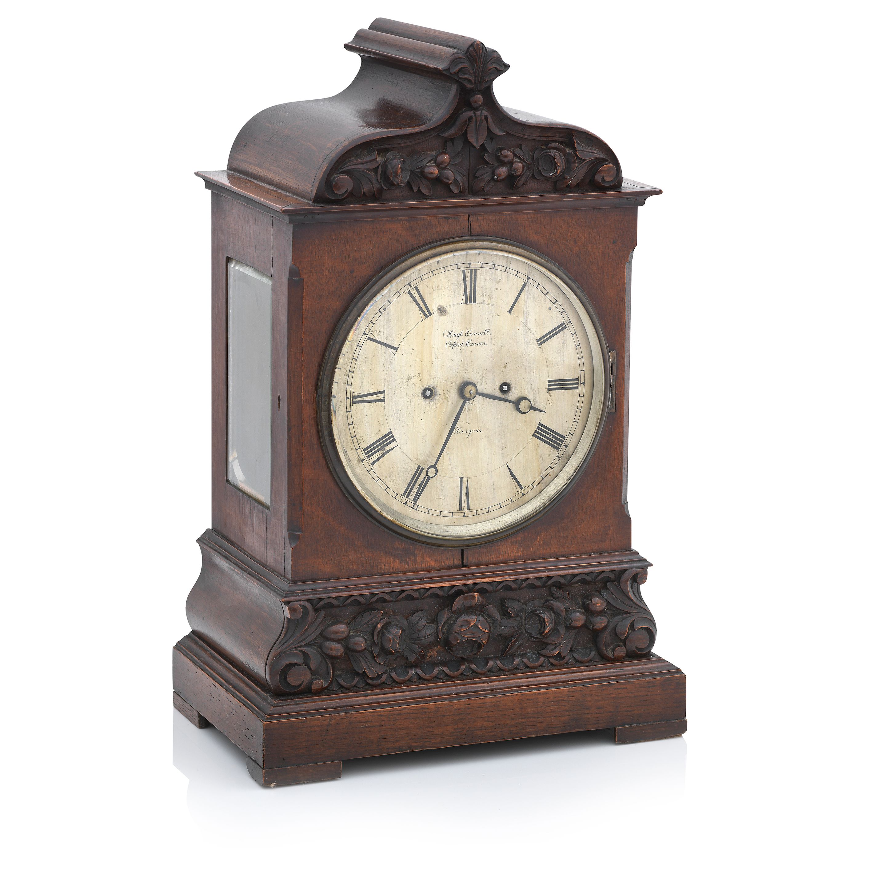 Bonhams : A late 19th century oak case repeating bracket clock ...