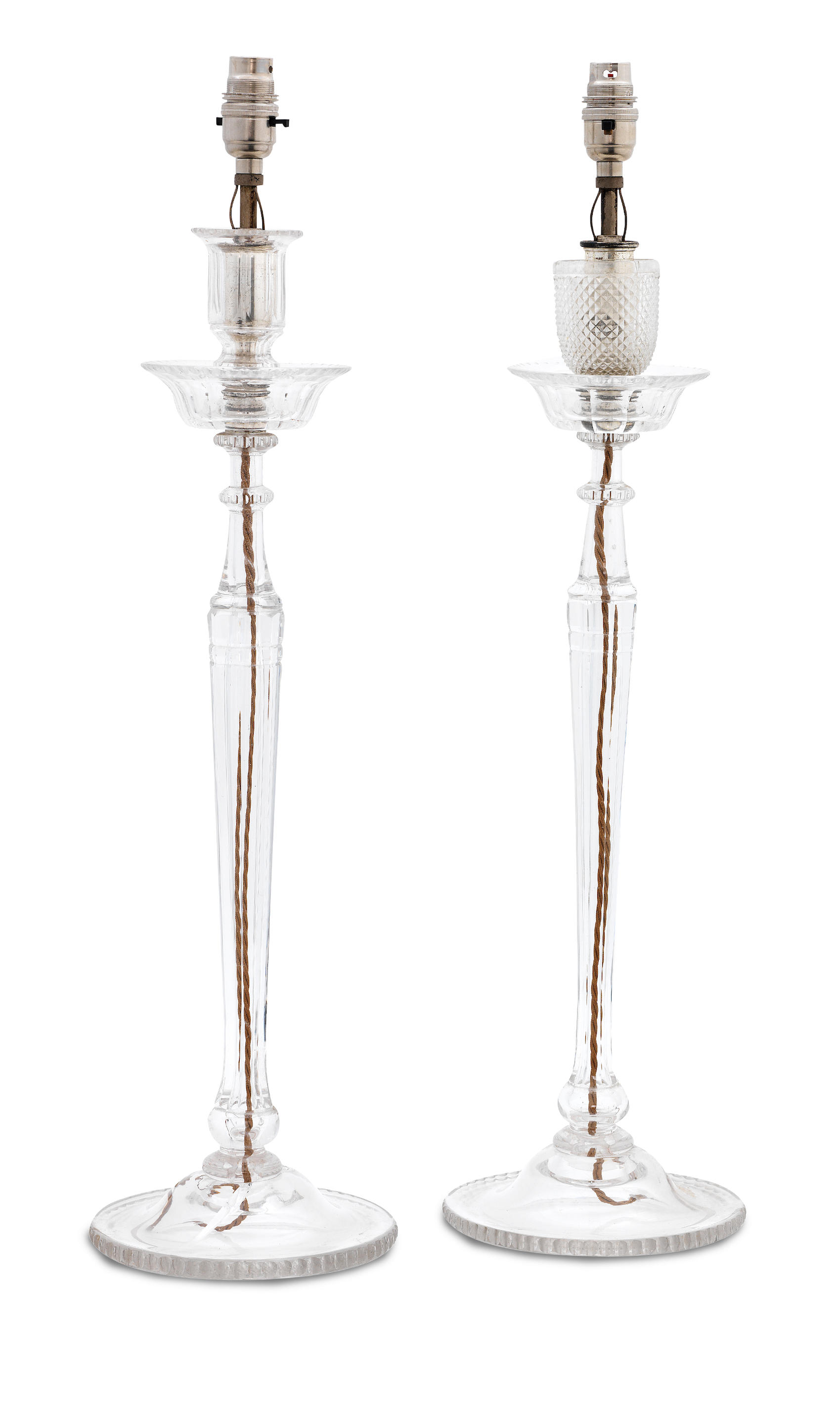 Bonhams A Pair Of Cut Glass Table Lamps 20th Century