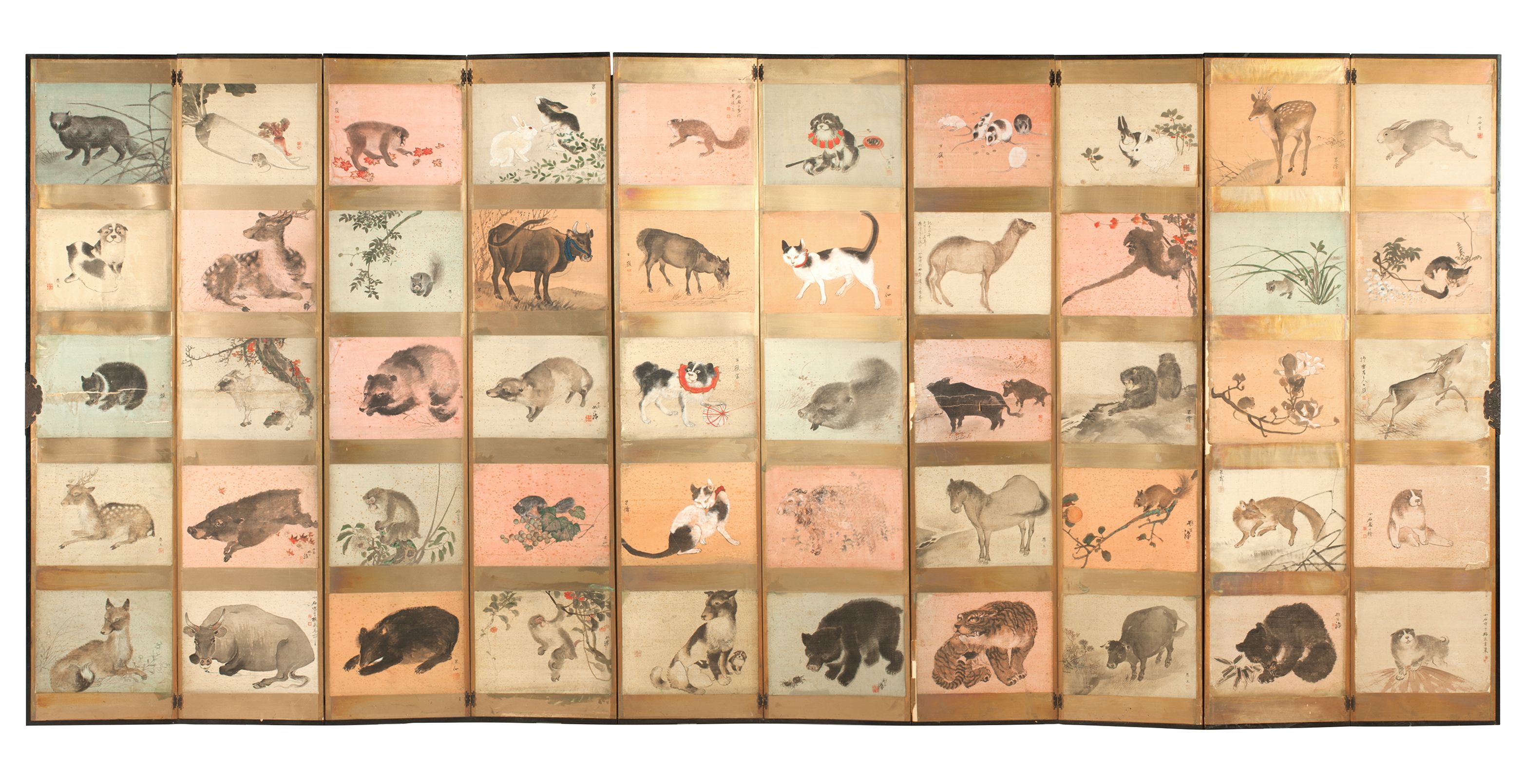 Bonhams : A tall ten-fold screen