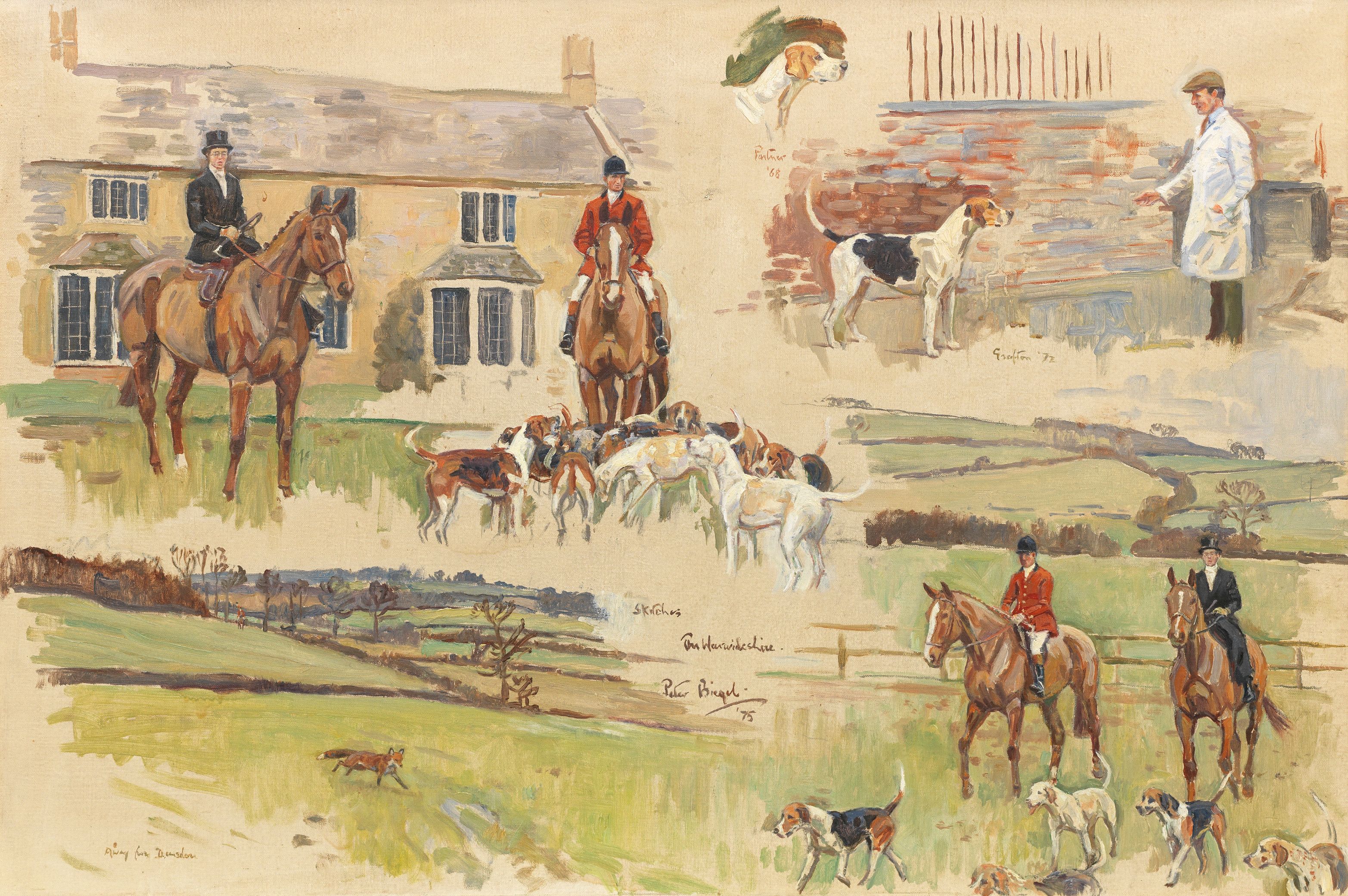 Bonhams : Peter Biegel (British, 1913-1987) Sketches - The Warwickshire ...