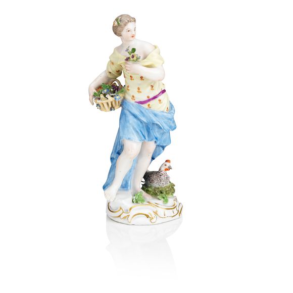 Bonhams : A Meissen figure emblematic of Spring 18th century