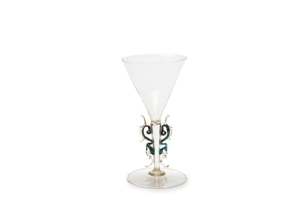 Bonhams A Façon De Venise Winged Wine Glass 17th Century