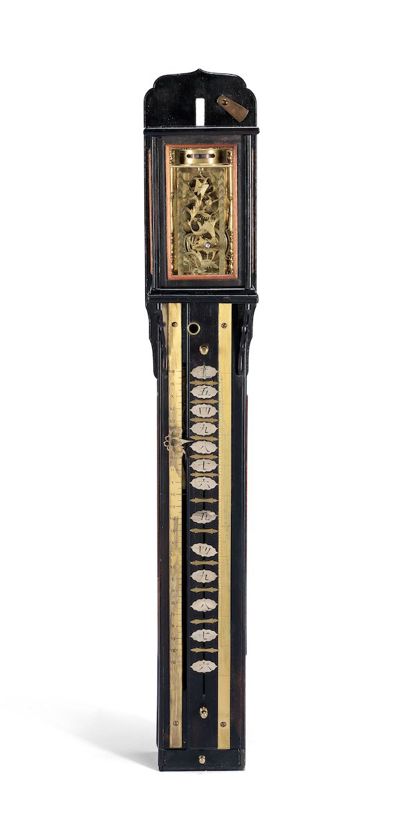Bonhams : A 19th century Japanese striking hard wood shaku dokei clock 2