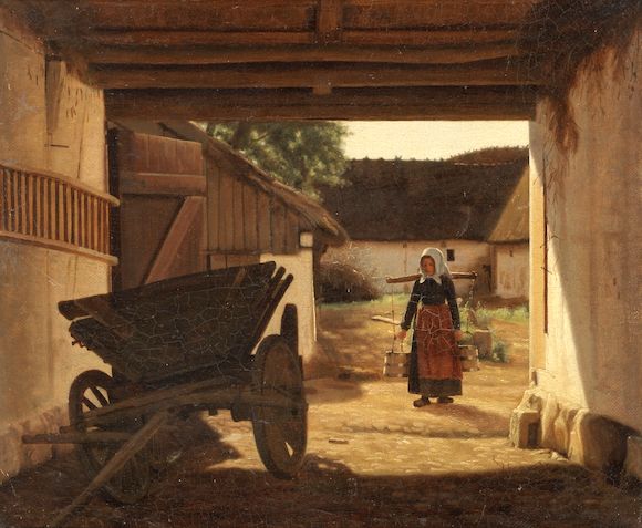 Bonhams : Johan Didrik (John) Frisch (Danish, 1835-1867) Young milk ...
