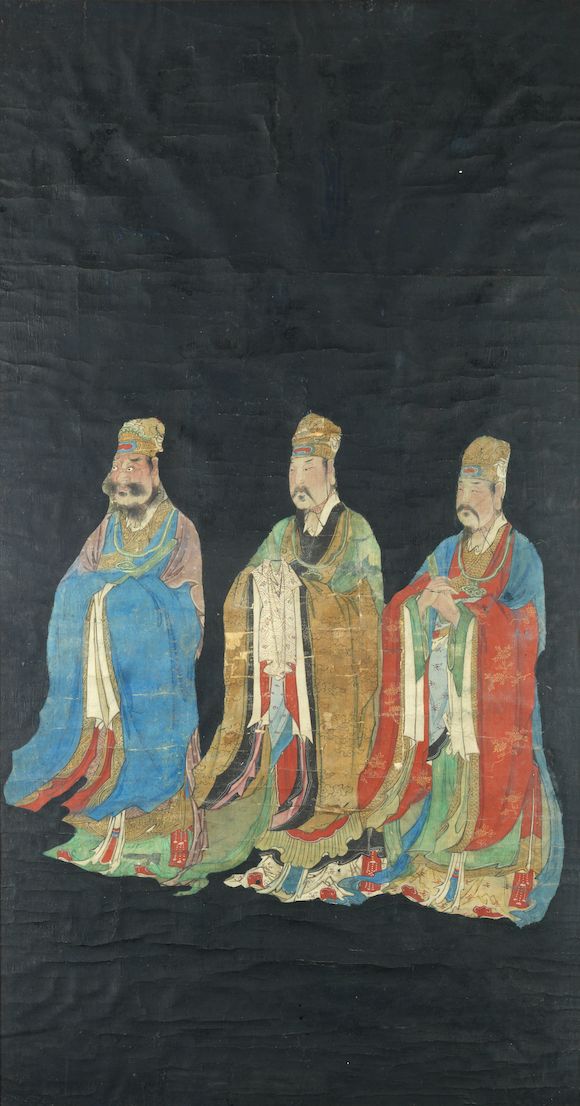 Bonhams : Anonymous (Qing Dynasty) Liu Bei, Guan Yu and Zhang Fei