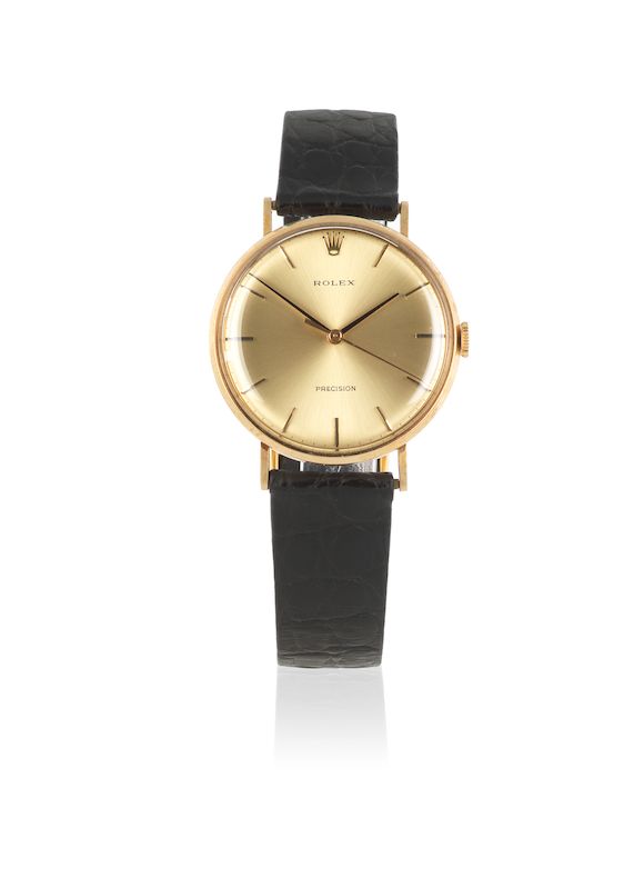 Bonhams : Rolex. A 9K gold manual wind wristwatch Precision, London ...