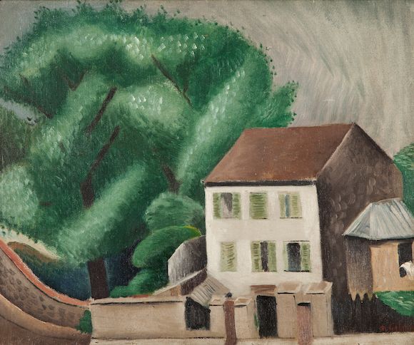 Bonhams : Dimitrios Galanis (Greek, 1880-1966) Ma maison 45 x 55 cm.