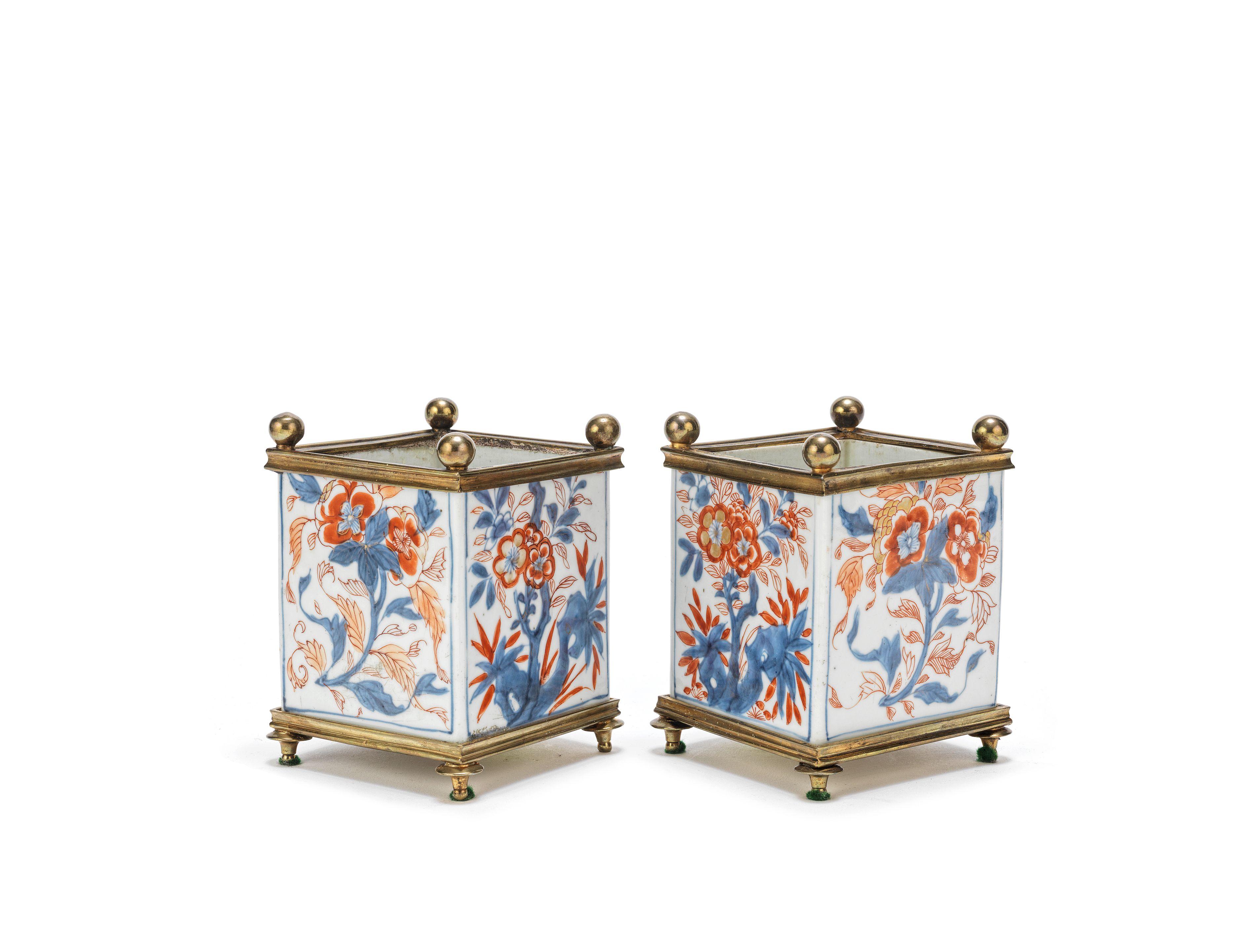Bonhams : A pair of gilt-bronze mounted Chinese Imari square ...