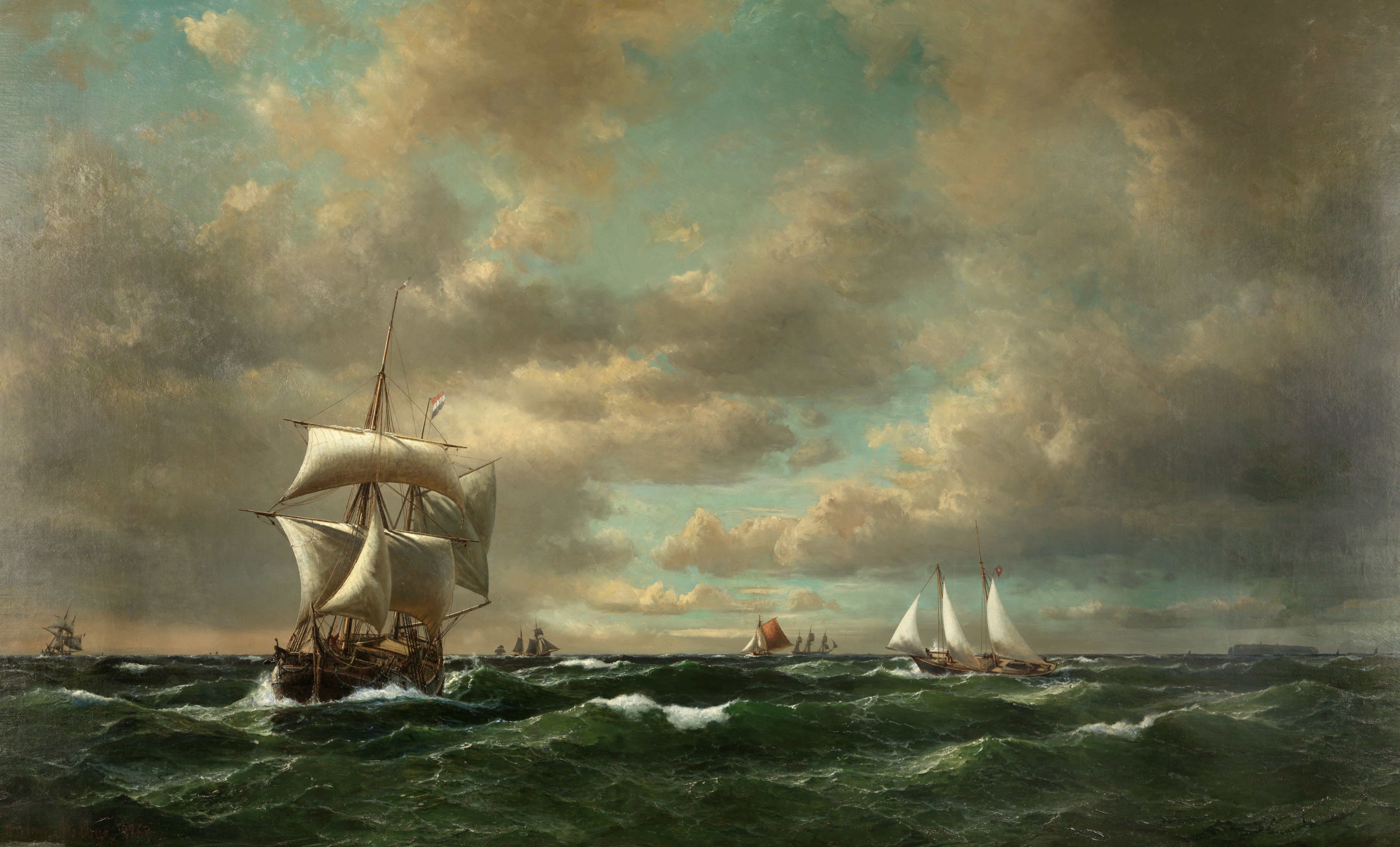 Bonhams : Daniel Hermann Anton Melbye (Danish, 1818-1875) Shipping off ...