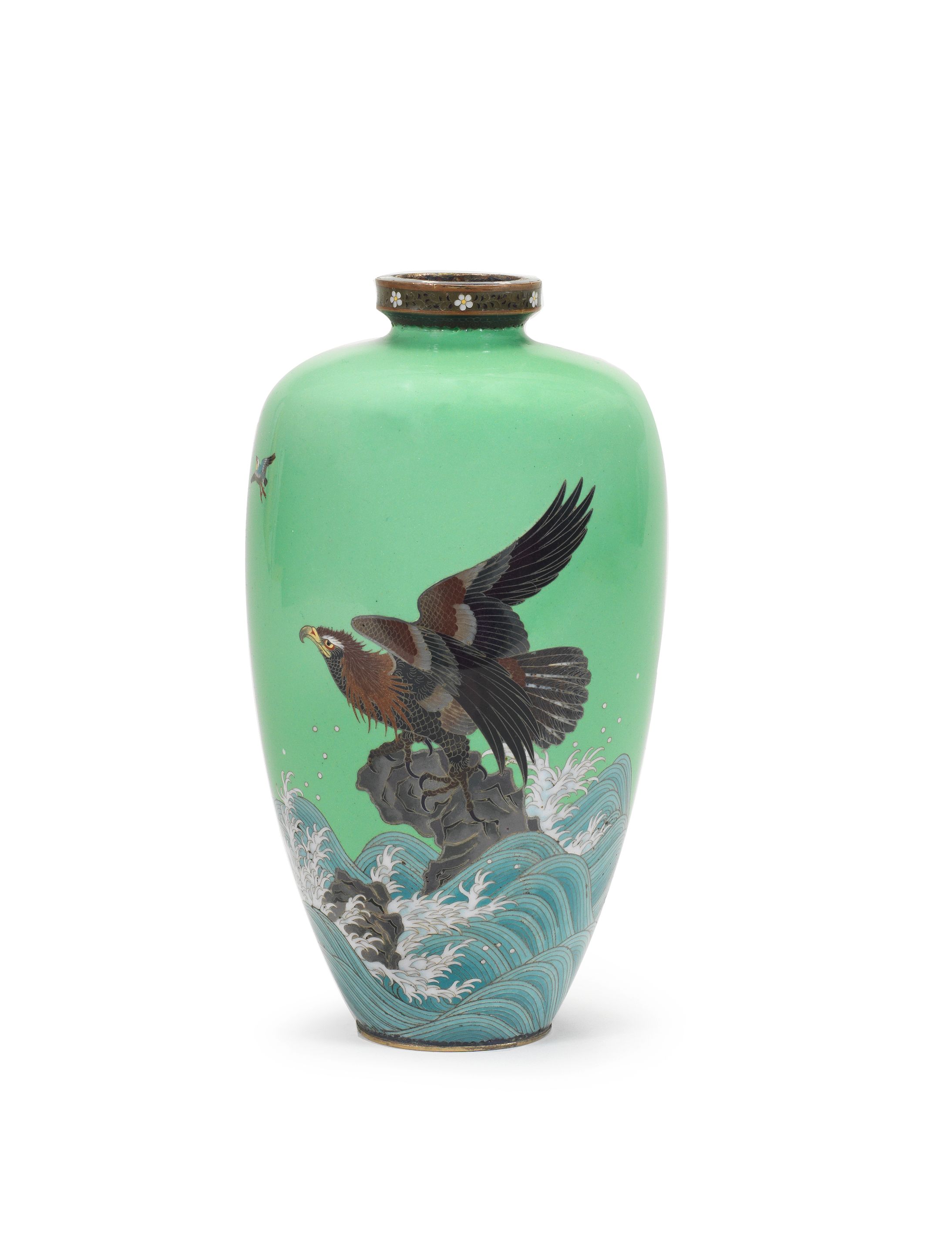 Bonhams : A cloisonné-enamel slender ovoid vase Attributed to Hayashi ...