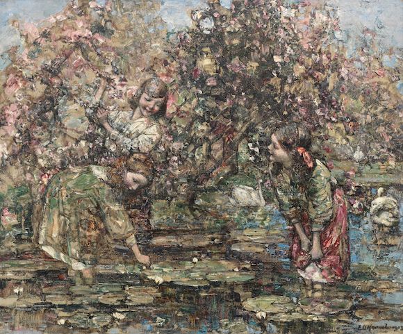 Bonhams : Edward Atkinson Hornel (British, 1864-1933) Gathering Water ...