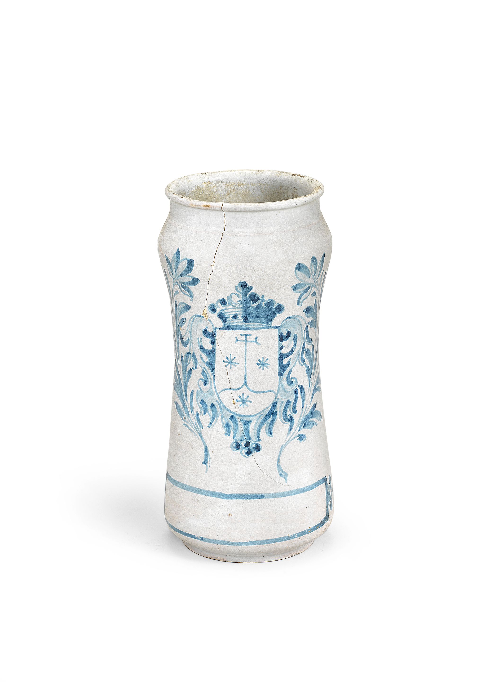 Bonhams : A Spanish, Talavera, Armorial Albarello, late 18th century