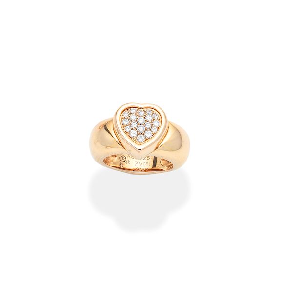 Bonhams : Piaget: Diamond heart ring