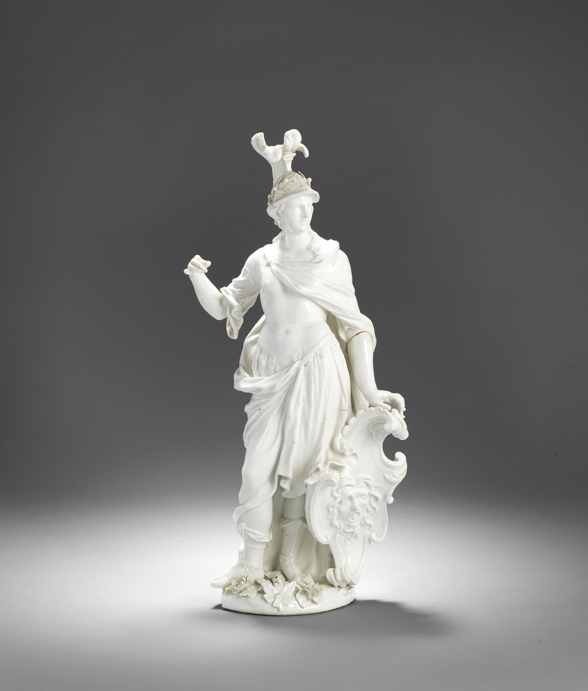 Bonhams : A large Meissen white figure of Minerva, circa 1747