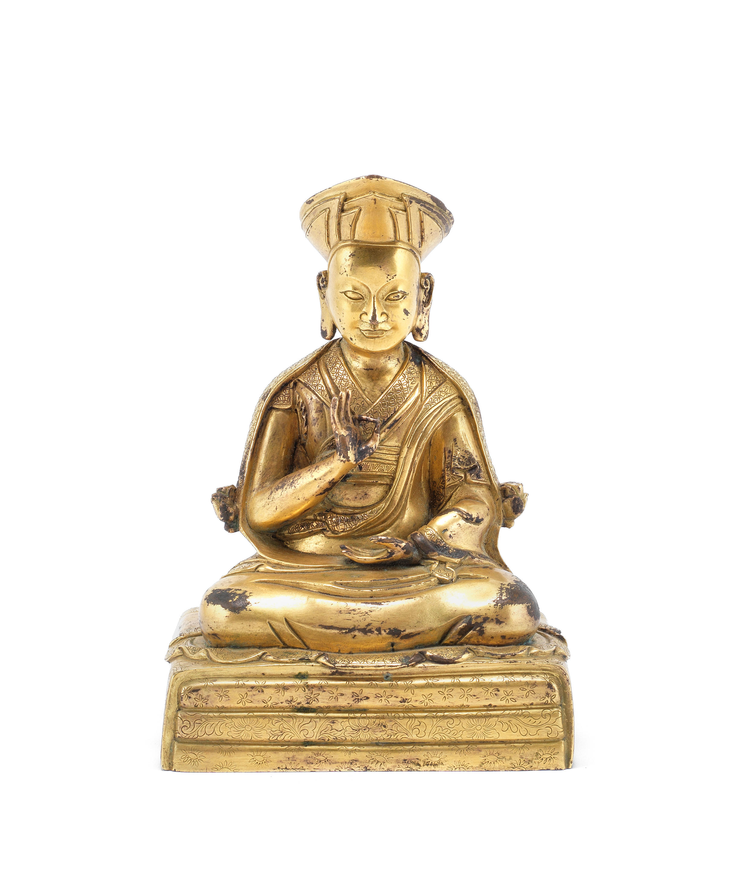 Bonhams A Gilt Bronze Copper Alloy Figure Of A Lama Tibet Possibly