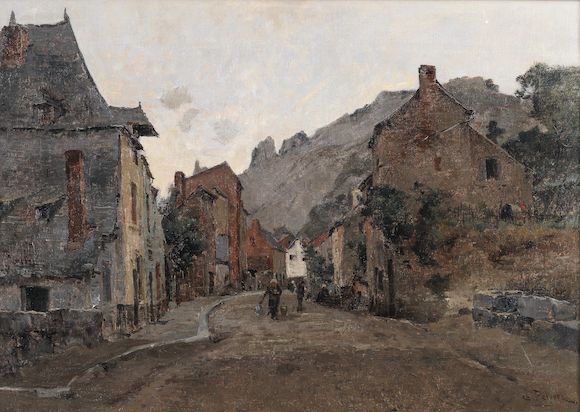 Bonhams : Leon Germaine Pelouse (French 1838 - 1891) French Street scene
