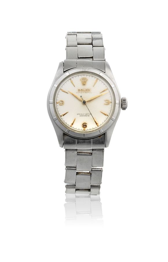 Bonhams : Rolex. A stainless steel automatic bracelet watch Oyster ...