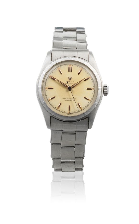 Bonhams : Rolex. A stainless steel automatic bracelet watch Oyster ...