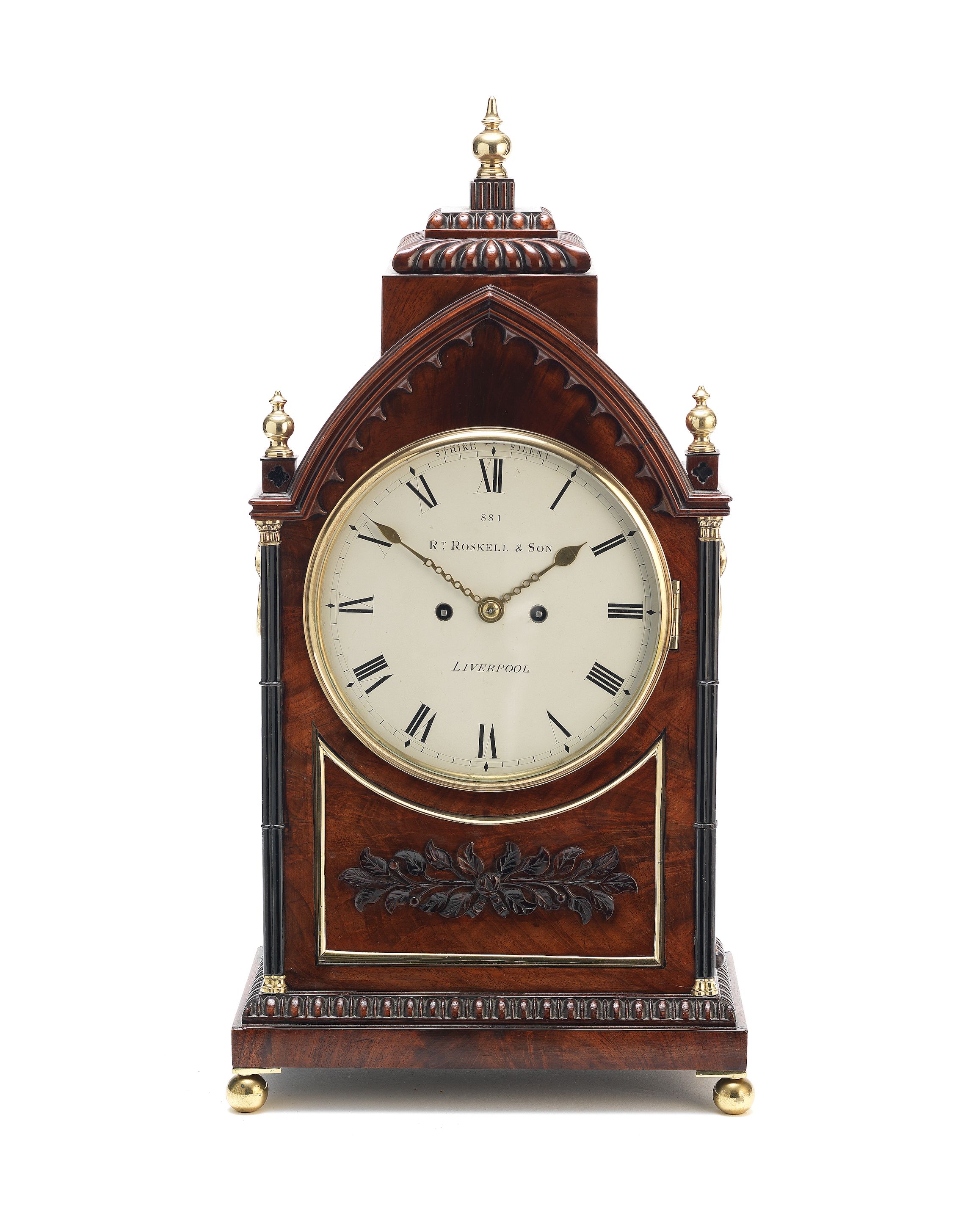 Bonhams : A William IV carved mahogany bracket clock Robert Roskell and ...