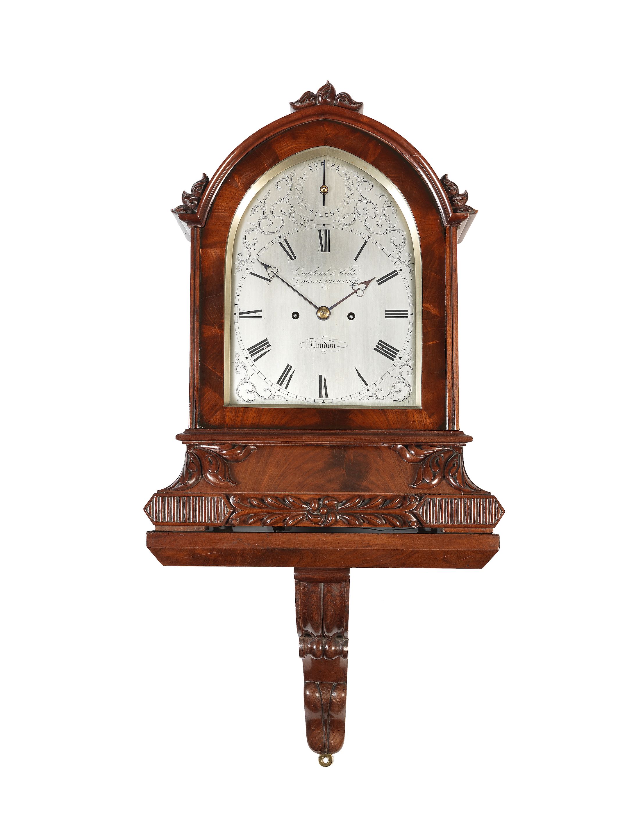 Bonhams : A good early Victorian carved mahogany bracket clock with ...