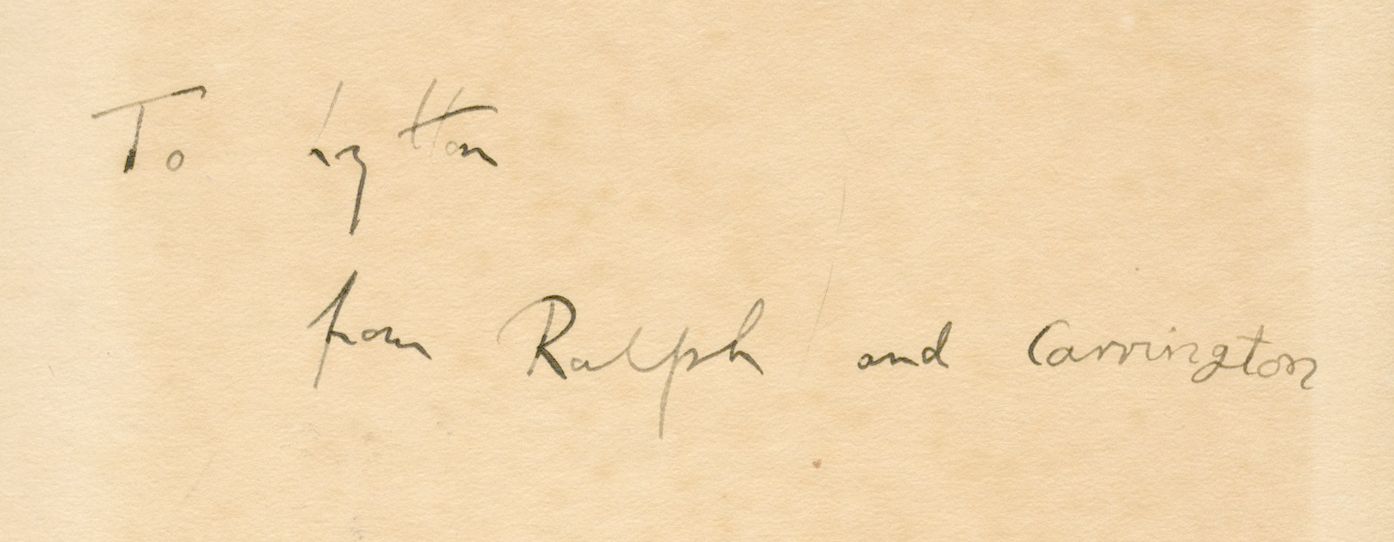 Bonhams : STRACHEY, CARRINGTON and PARTRIDGE HICKEY (WILLIAM) Memoirs ...