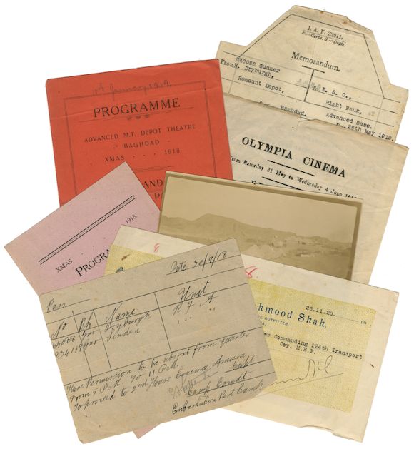 Bonhams : WORLD WAR I - BAGHDAD AND MESOPOTOMIA Archive relating to the ...