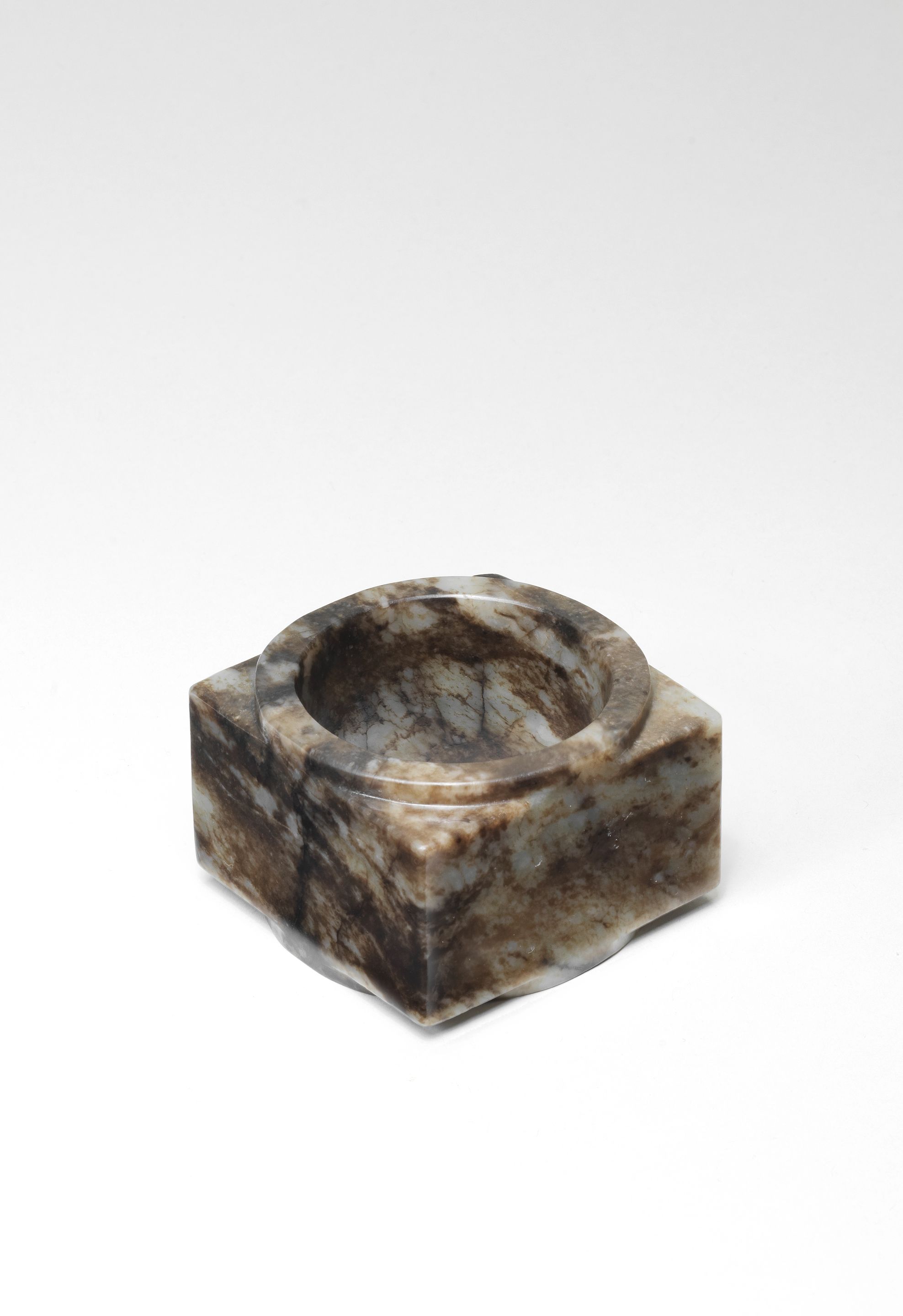 Bonhams : A RARE GREY AND RUSSET JADE CONG Neolithic Period/Shang Dynasty