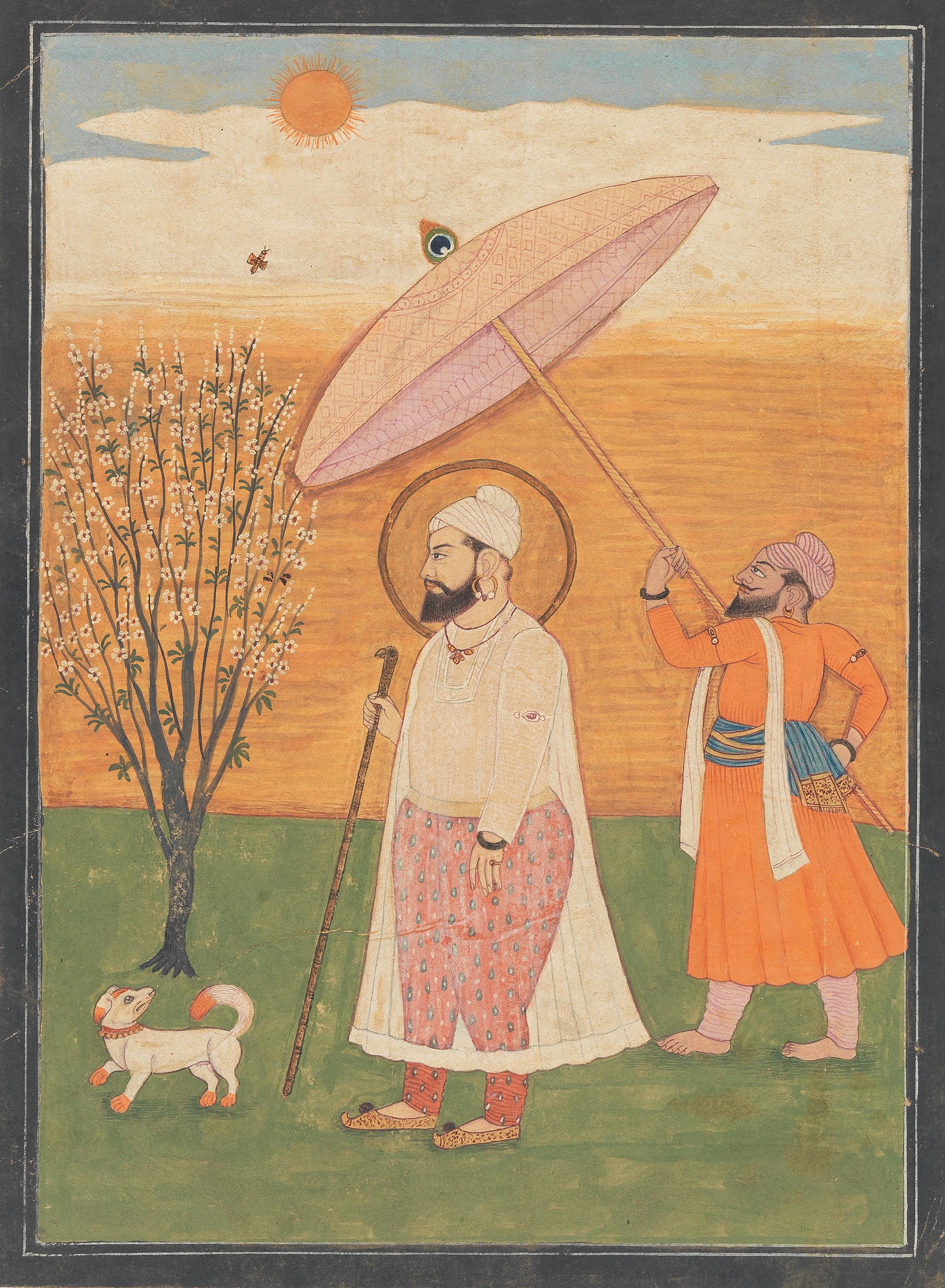 Bonhams : Guru Har Rai, the seventh Sikh Guru, standing in a landscape ...