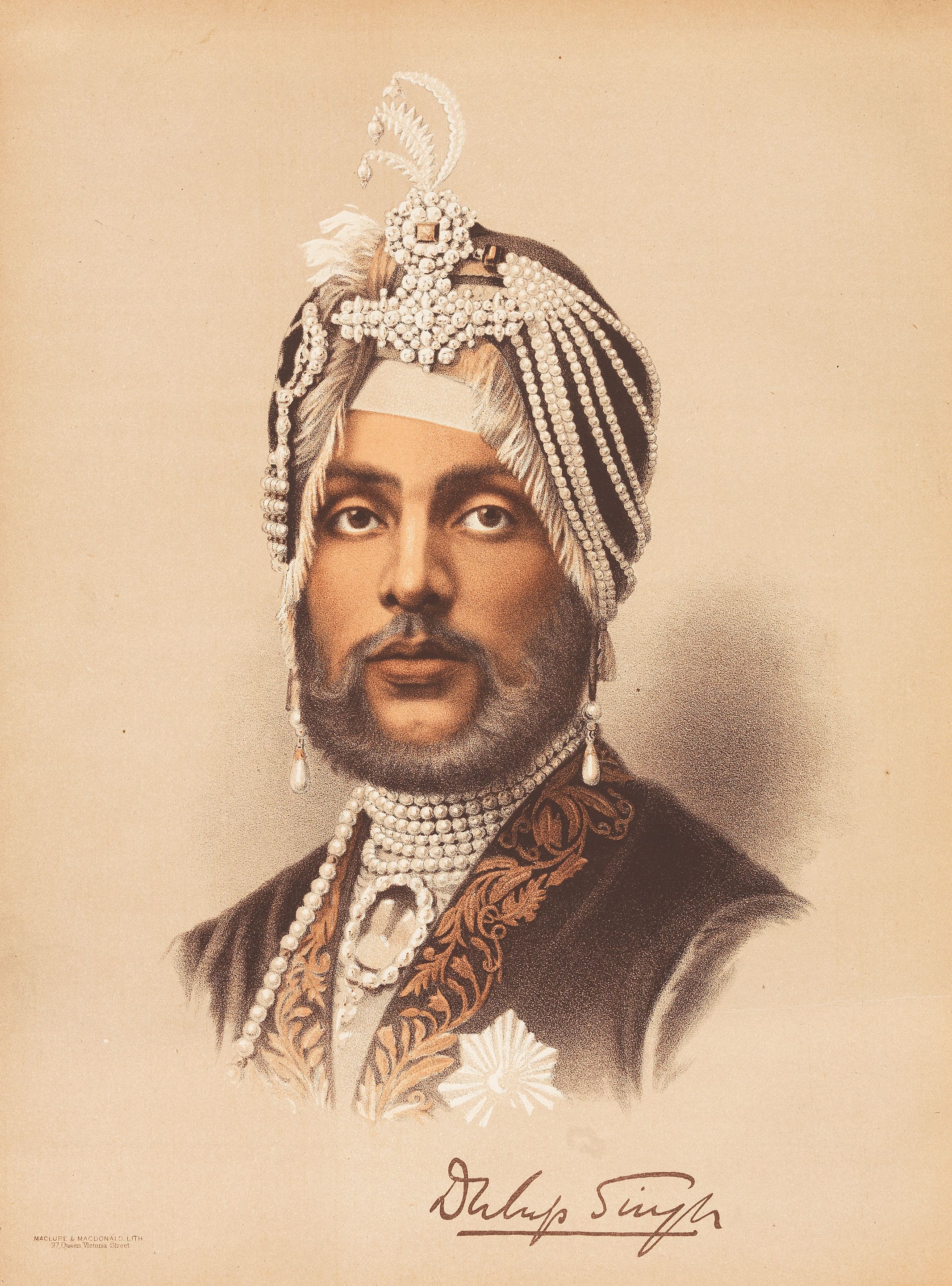 Bonhams : A chromolithograph of Maharajah Duleep Singh London, Maclure ...