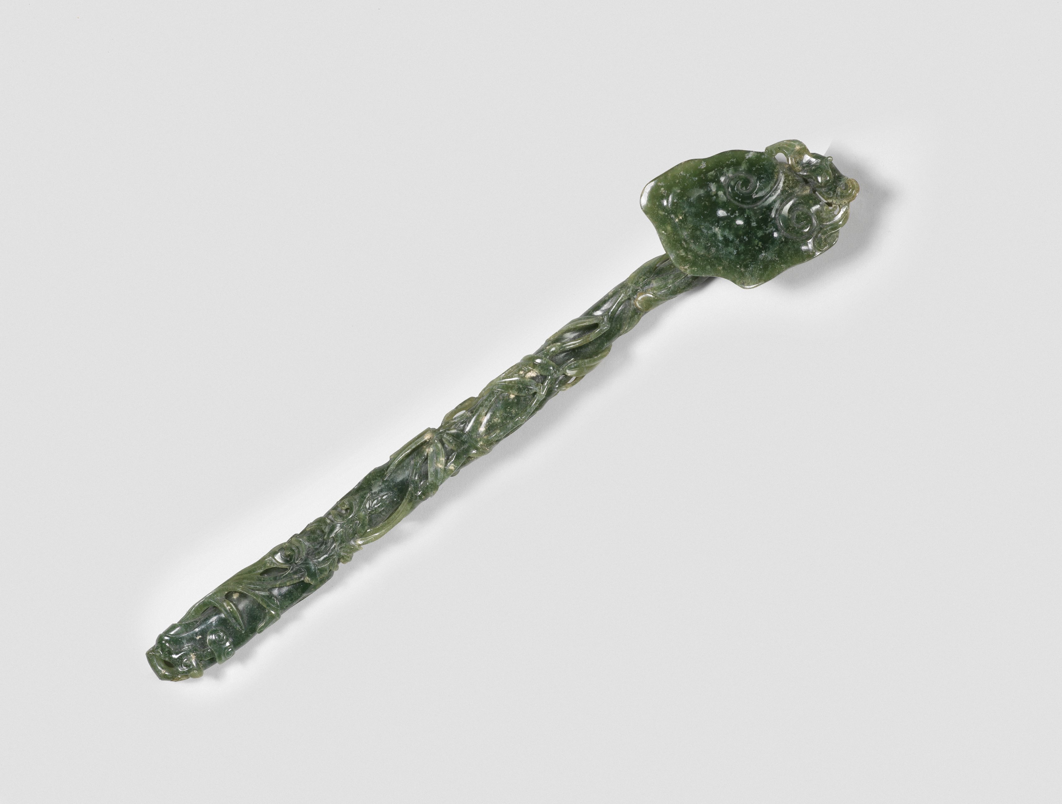 Bonhams : A GREEN JADE RUYI SCEPTRE 18th century (2)