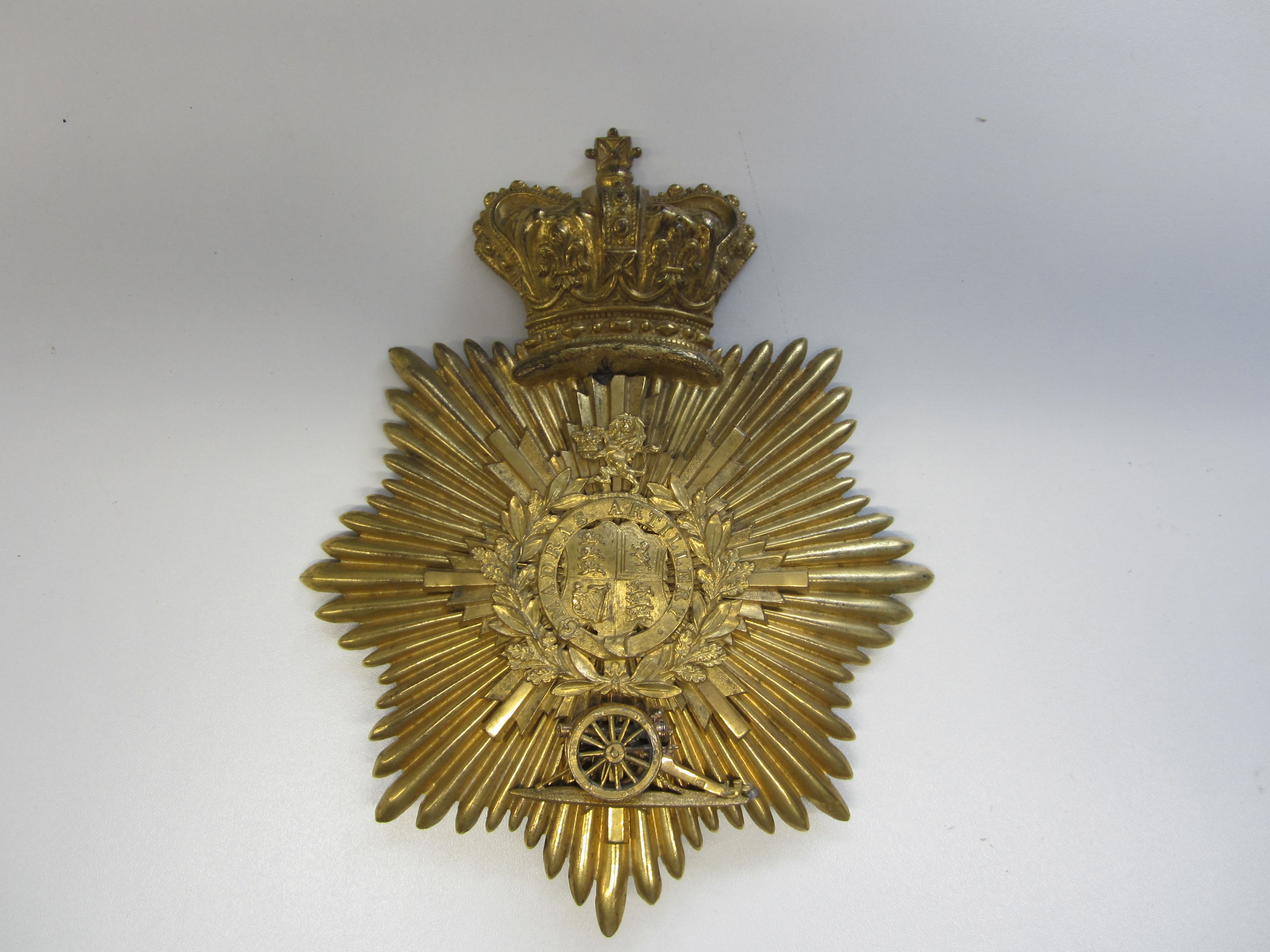 Bonhams : Indian Army, Madras Artillery Officer's Shako Plate c1838-1848.