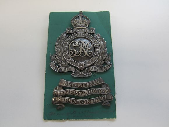 Bonhams : Indian Army, 27th Punjabis Officer's Pouch Belt Plate ...