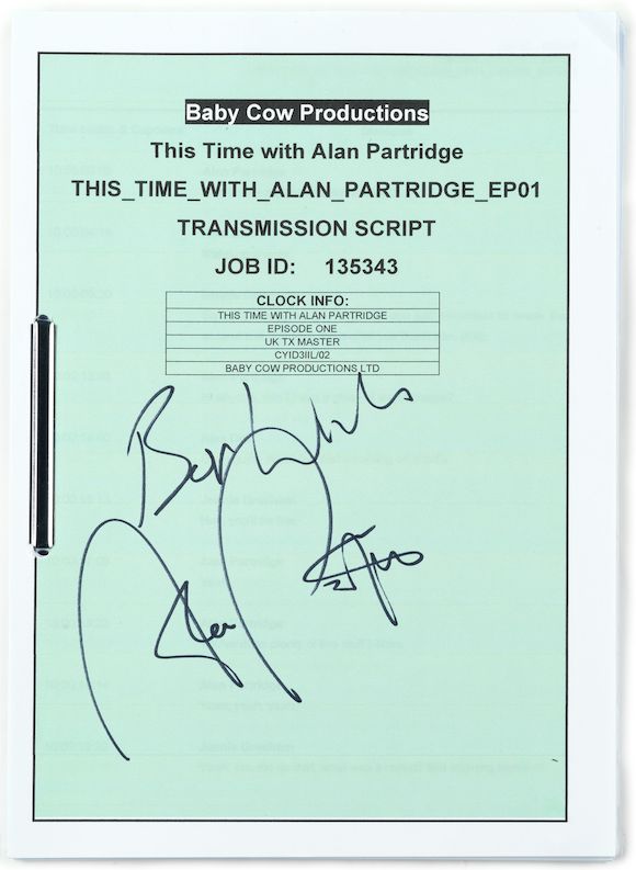 Bonhams : This Time With Alan Partridge: An autographed shooting script ...