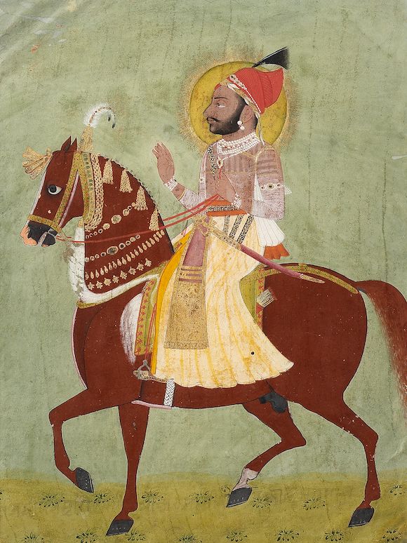 Bonhams : Maharana Ari Singh (reg. 1761-73) on horseback Udaipur, circa ...
