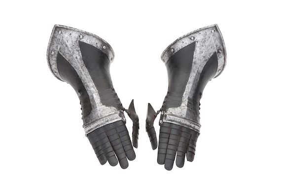 Bonhams : A Pair Of German Black And White Fingered Gauntlets (2)