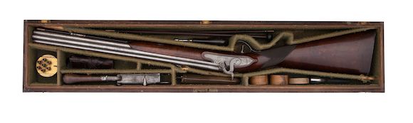 Bonhams : A Very Rare Cased .400 (70-Bore) Percussion Seven-Barrelled ...