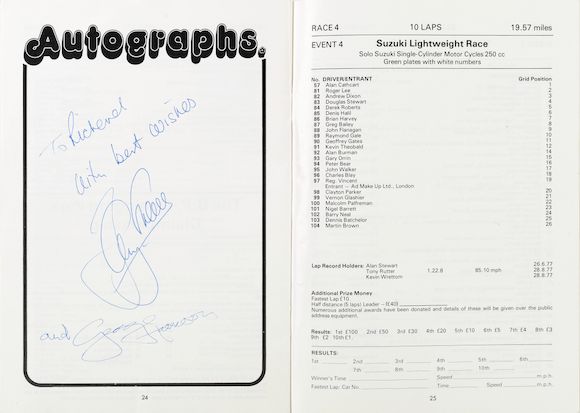 Bonhams : George Harrison/Barry Sheene An autographed programme for The ...