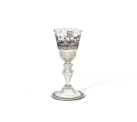 Bonhams A Saxon Schwarzlot Enamelled Goblet Mid 18th Century