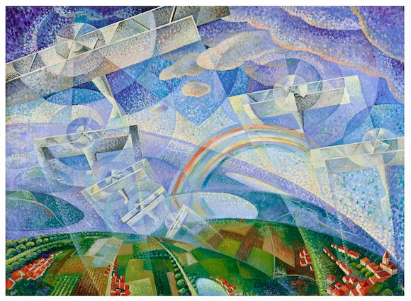 Bonhams : GERARDO DOTTORI (1884-1977) Aerei - Arcobaleno (Painted in 1928)