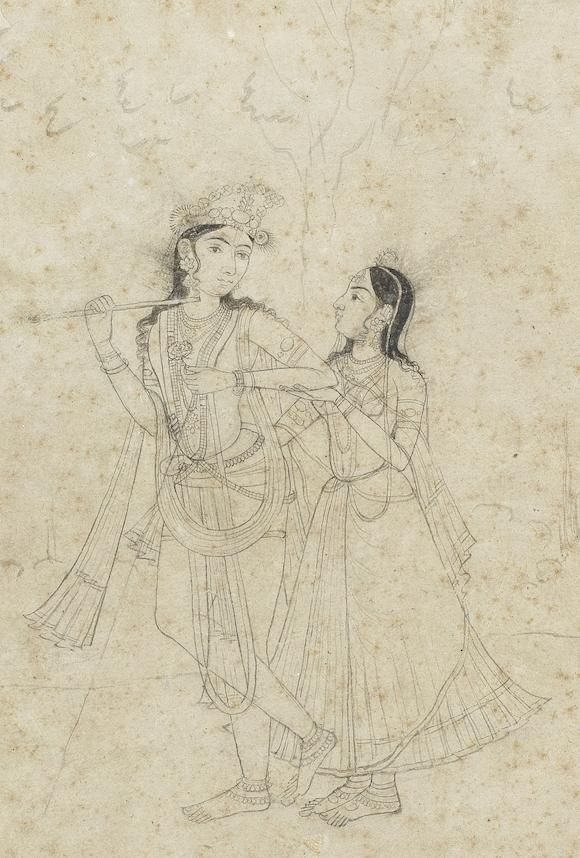 Bonhams Radha And Krishna Pahari Early 19th Century