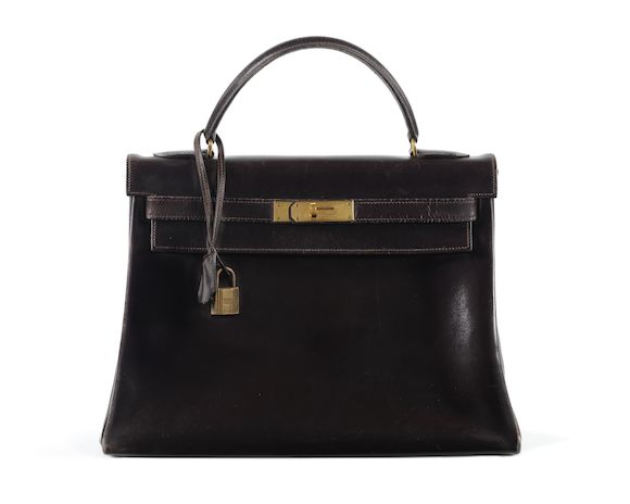 Bonhams : Chocolate Brown Box Kelly Retourne 32, Hermès, c. 1979 ...