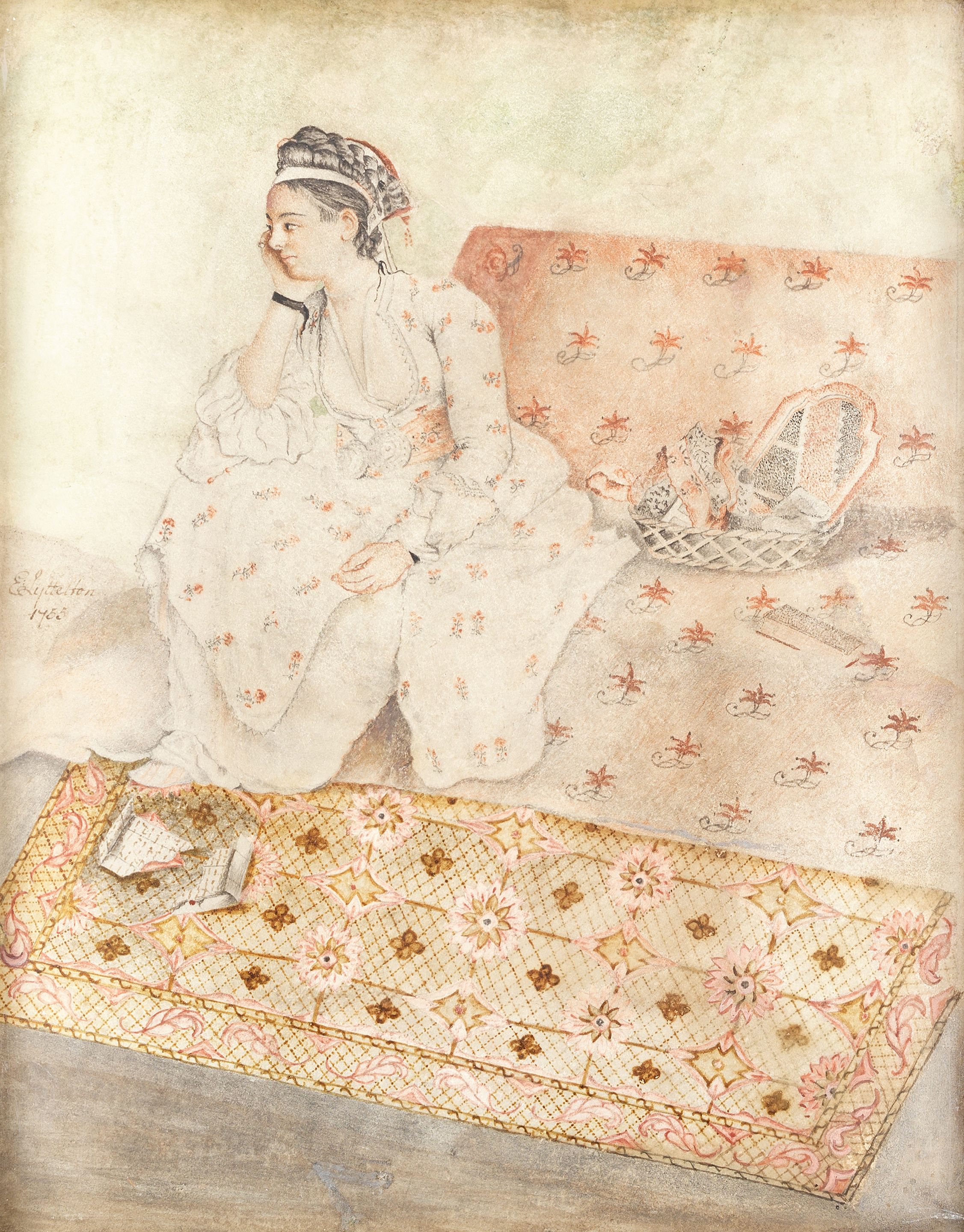 Bonhams : Lady Elizabeth Lyttleton, (British 18th Century) after Jean ...