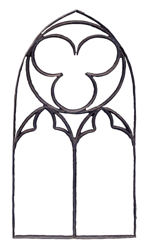 Bonhams : A wrought iron window frame