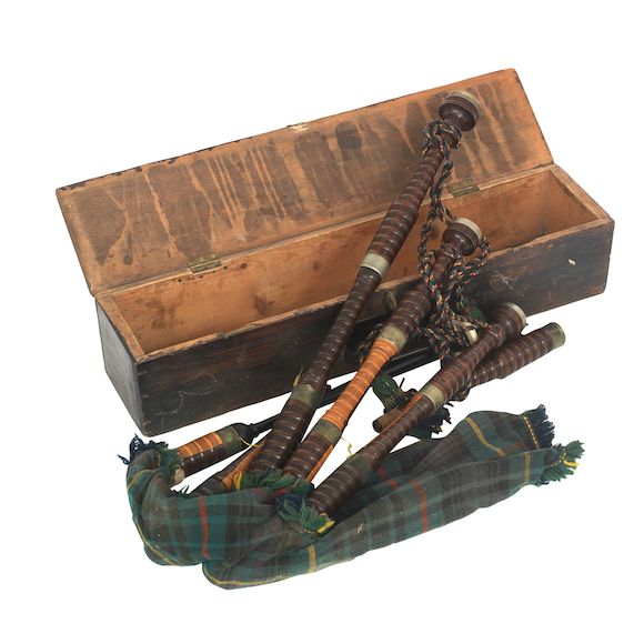 Bonhams : A set of cocus wood and nickle mounted bagpipes probably by ...
